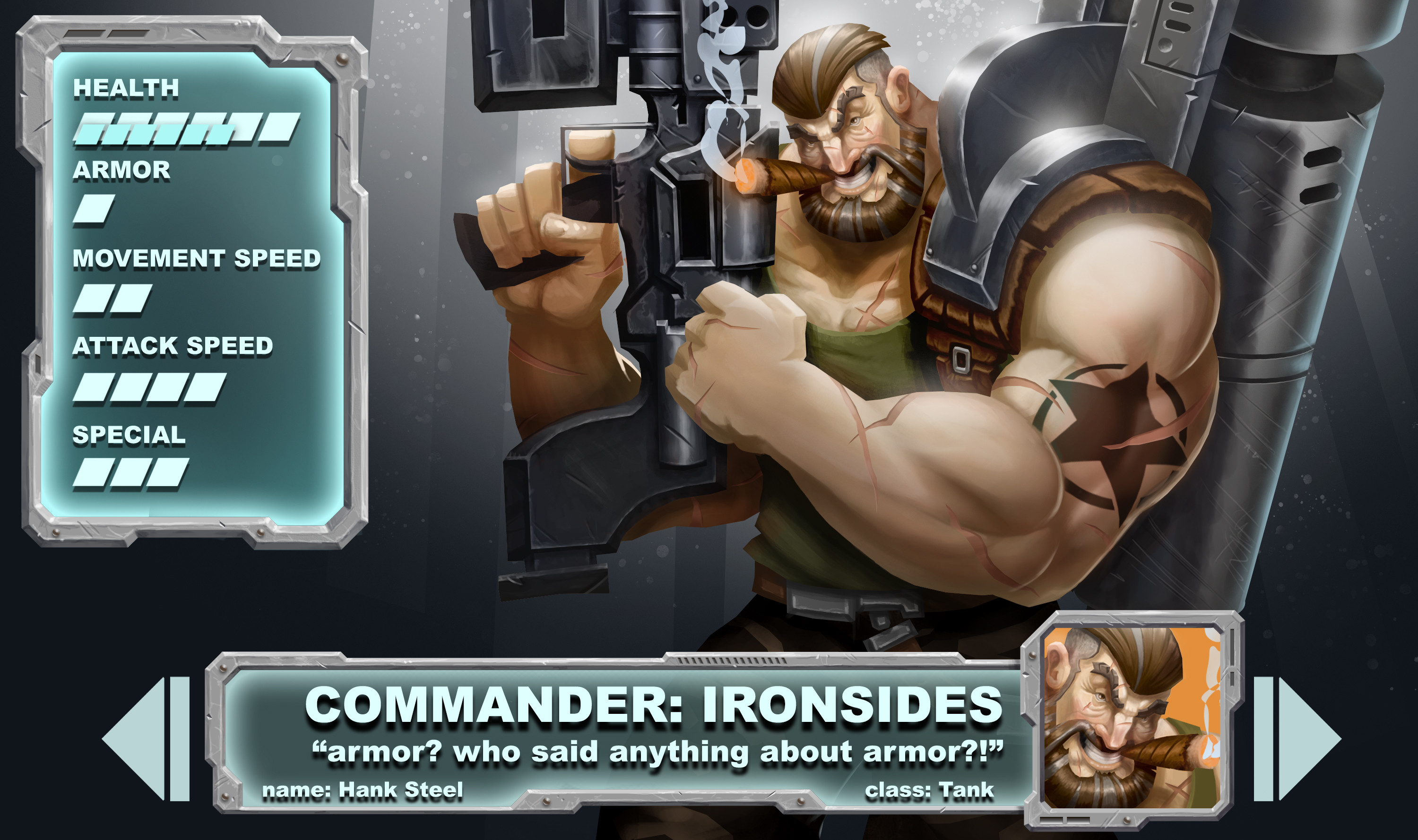 Evan Yovaisis - commander Ironsides (top down hero unit)