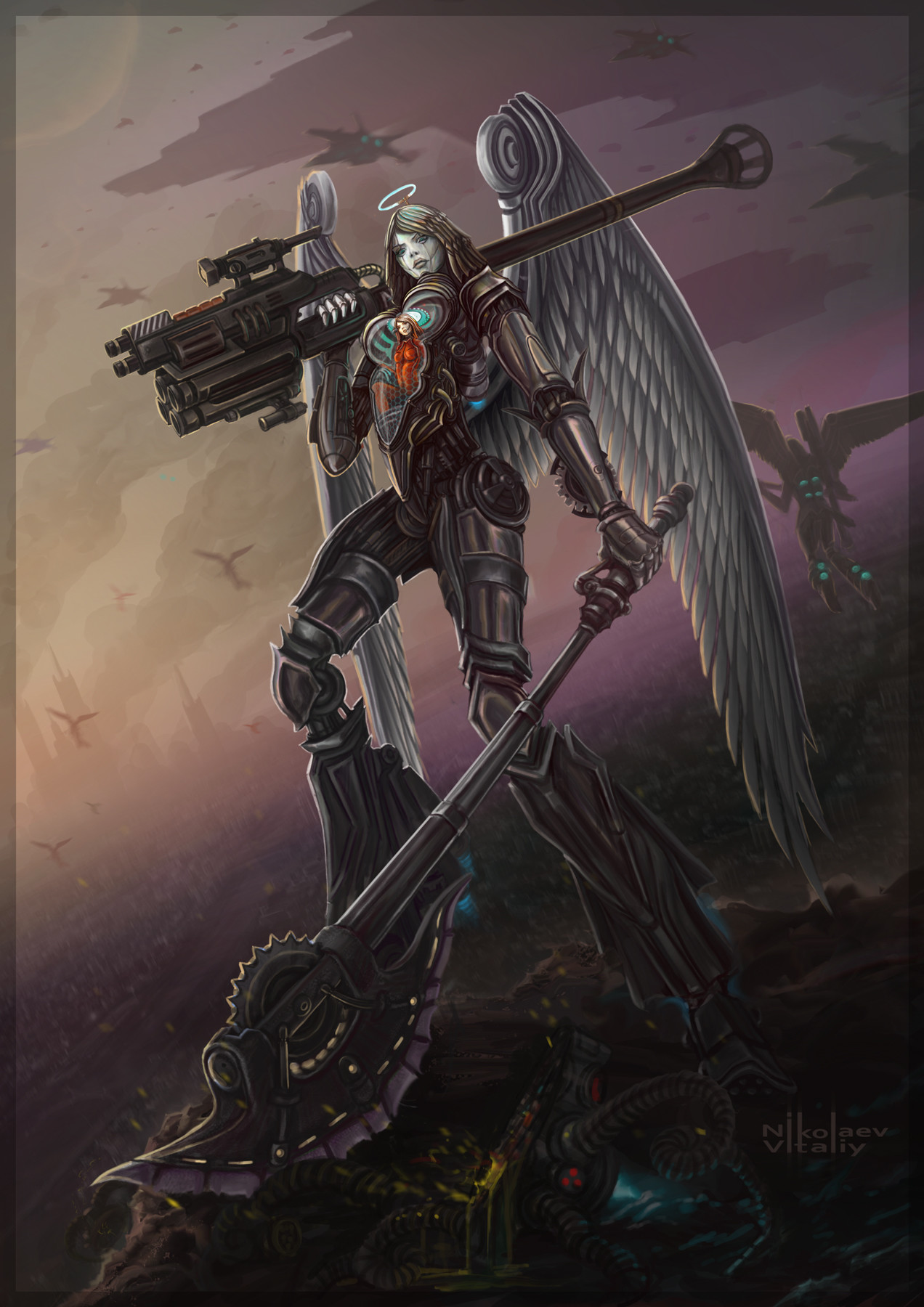 ArtStation - Mechanic war angel.