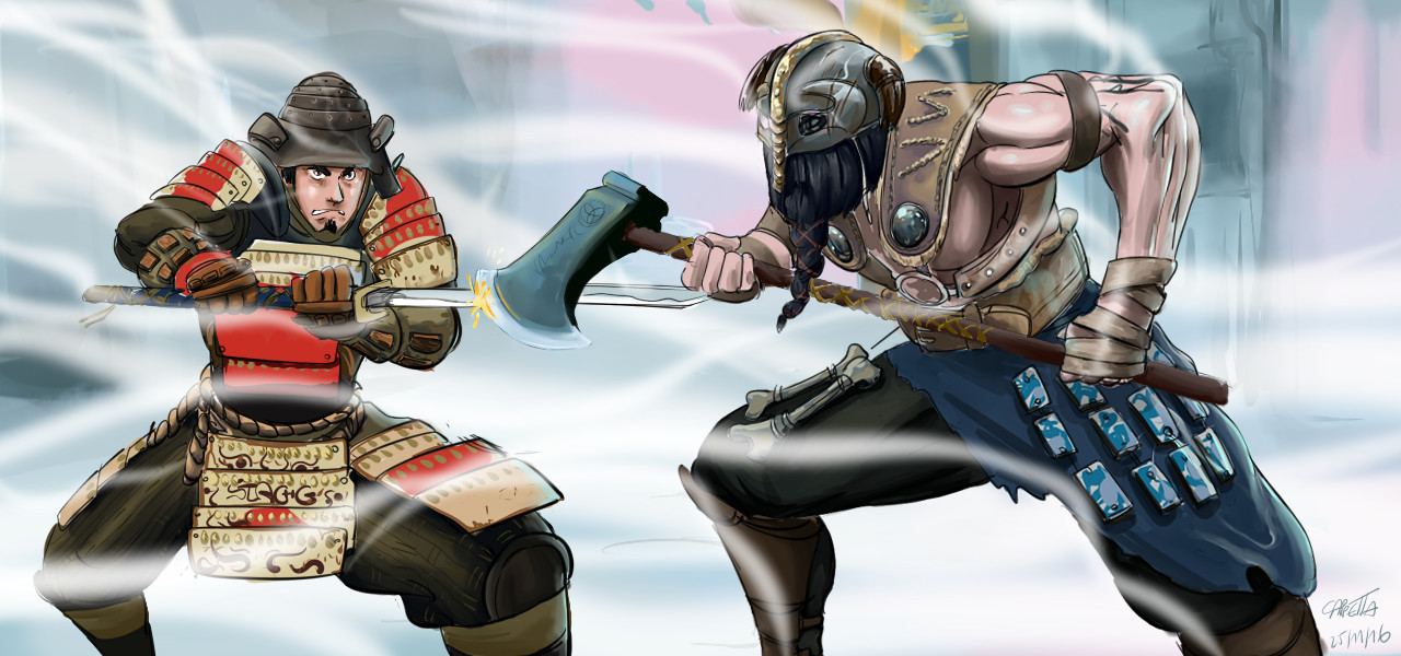 ArtStation - Samurai VS Viking
