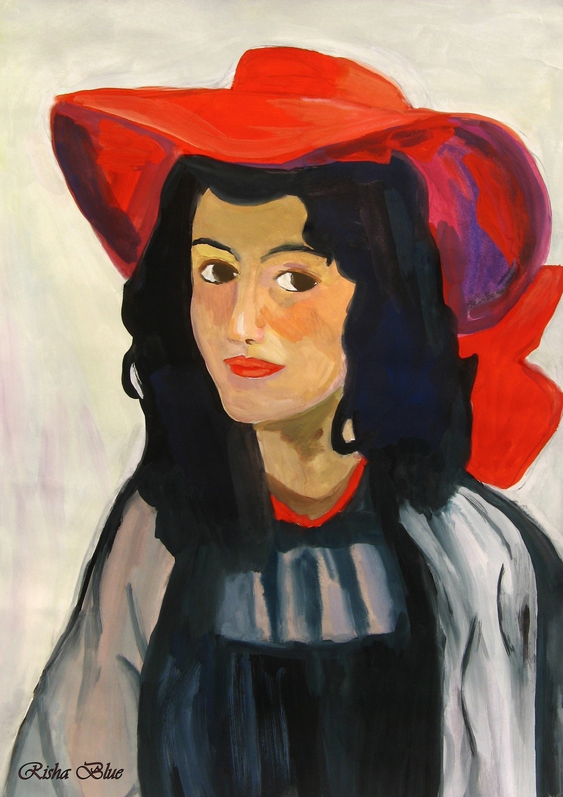 Risha Blue Maryna Titkova Копія портрету Дівчина у червоному капелюсі Copy Portrait
