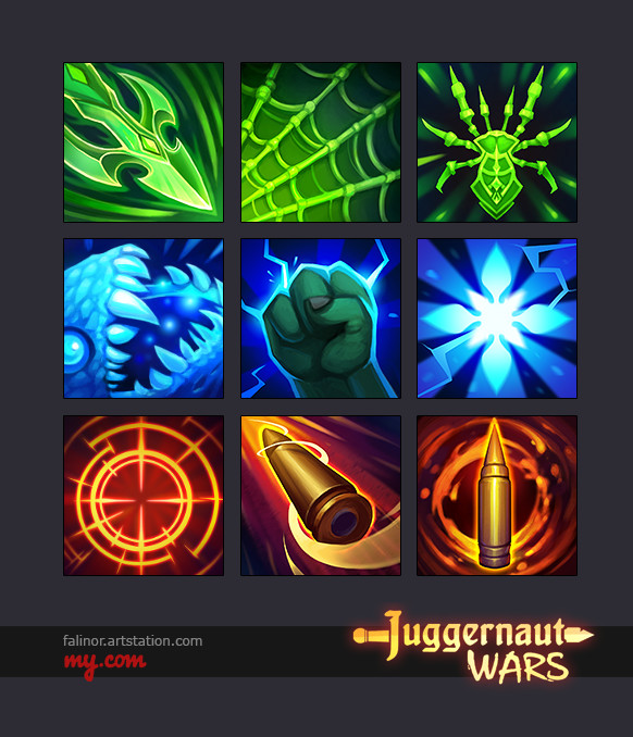 ArtStation - Hero Game Ability Icons – Soul Collector Magish, Cyclopede ...