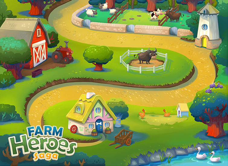 ArtStation - Farm Heroes Map Images