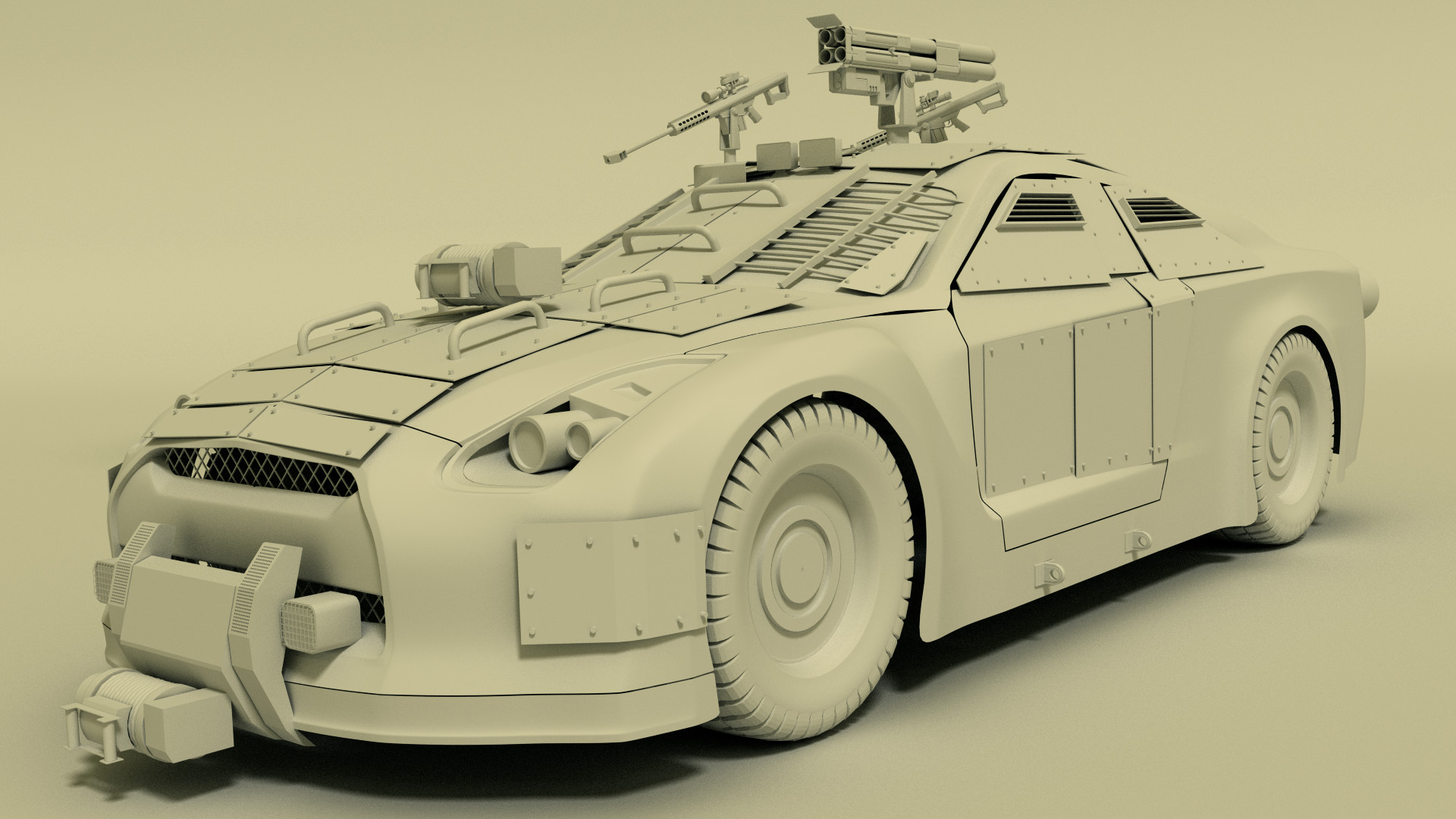 ArtStation - Apocalyptic NISSAN GTR