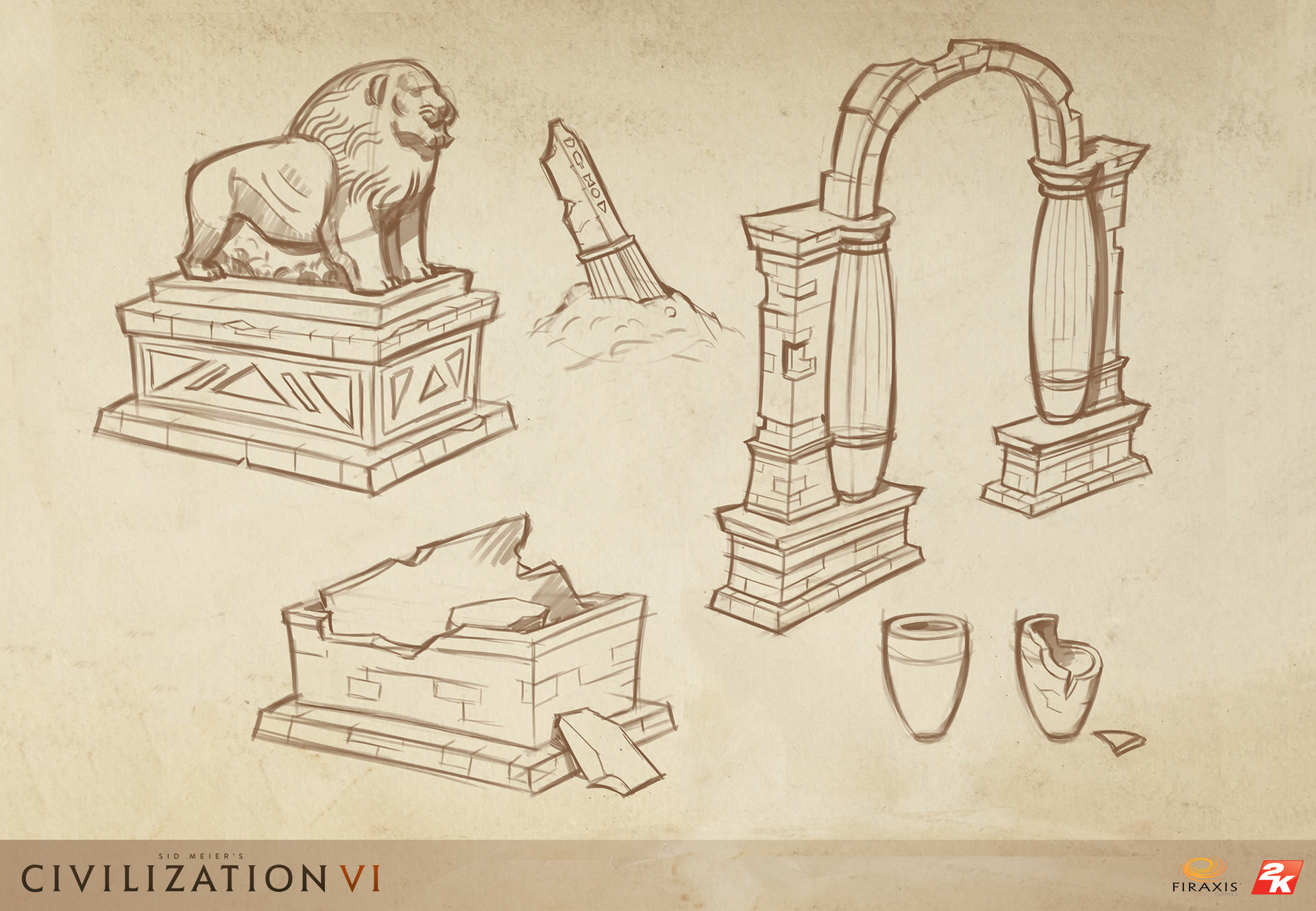 Kat Nicole Berkley - Civilization VI Architectural Sketches