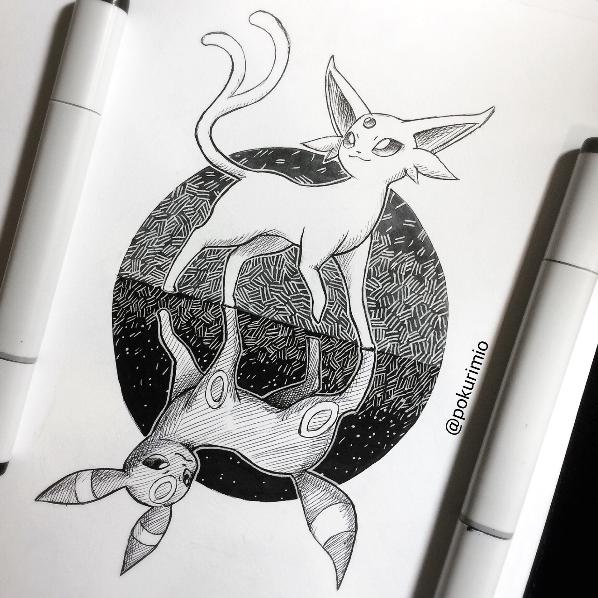 Espeon And Umbreon Drawings