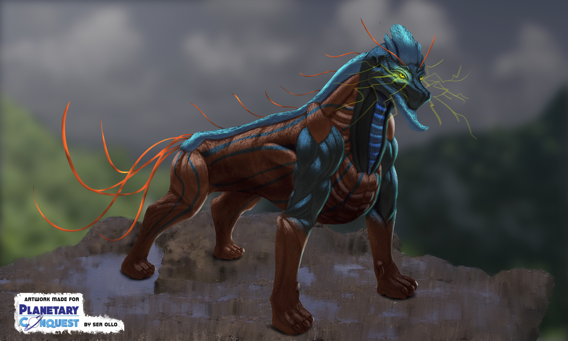 ArtStation - Lightning alien dog