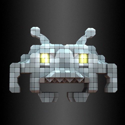 space invaders alien gif