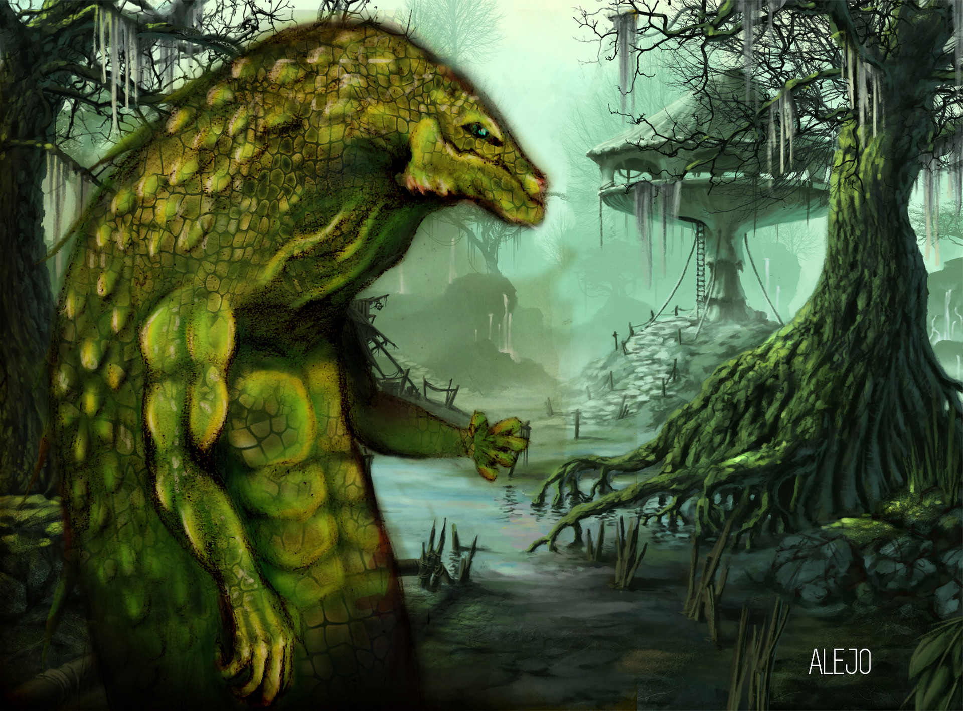 ArtStation - Lizard survivor