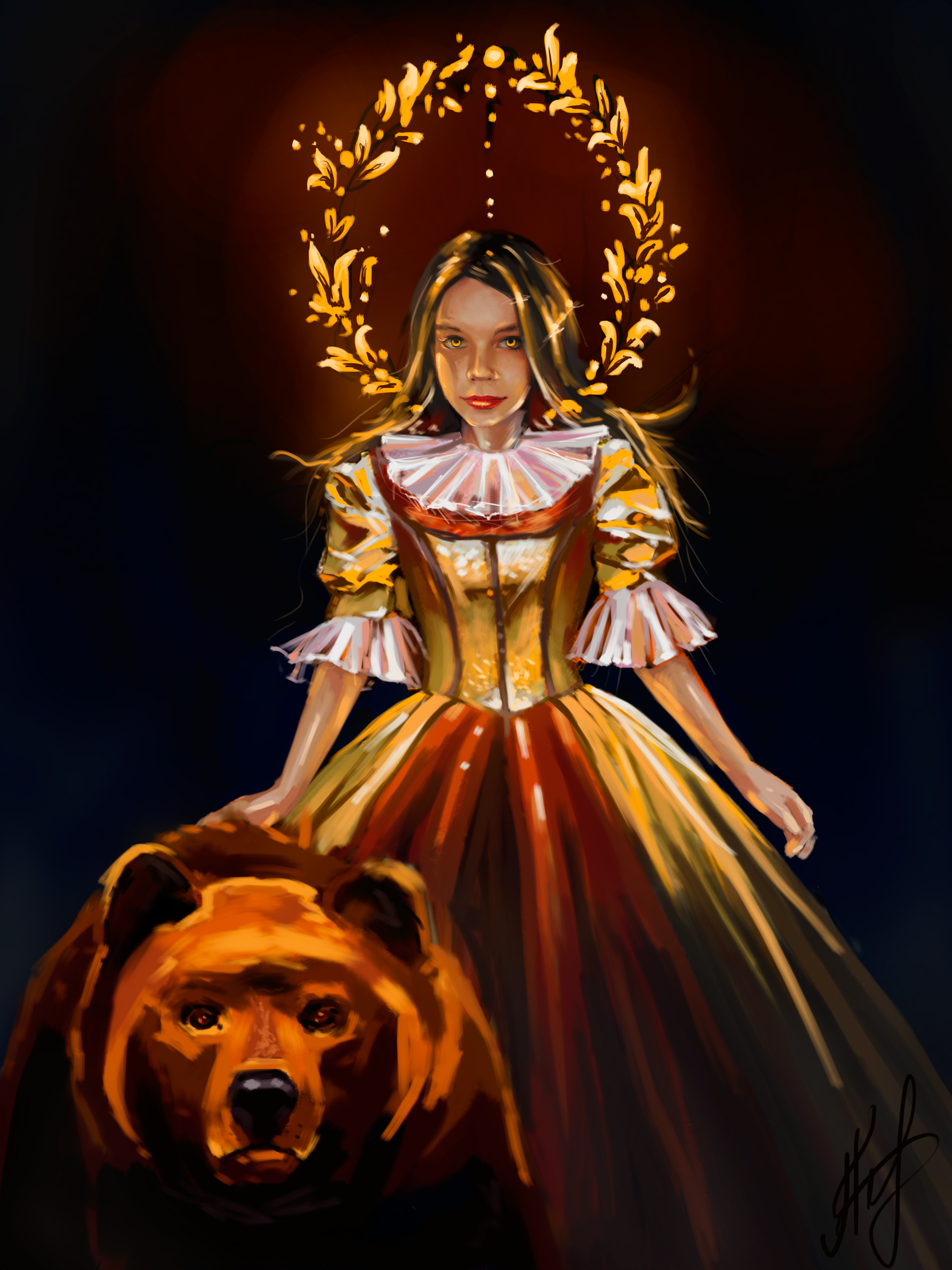 ArtStation - Gold queen.