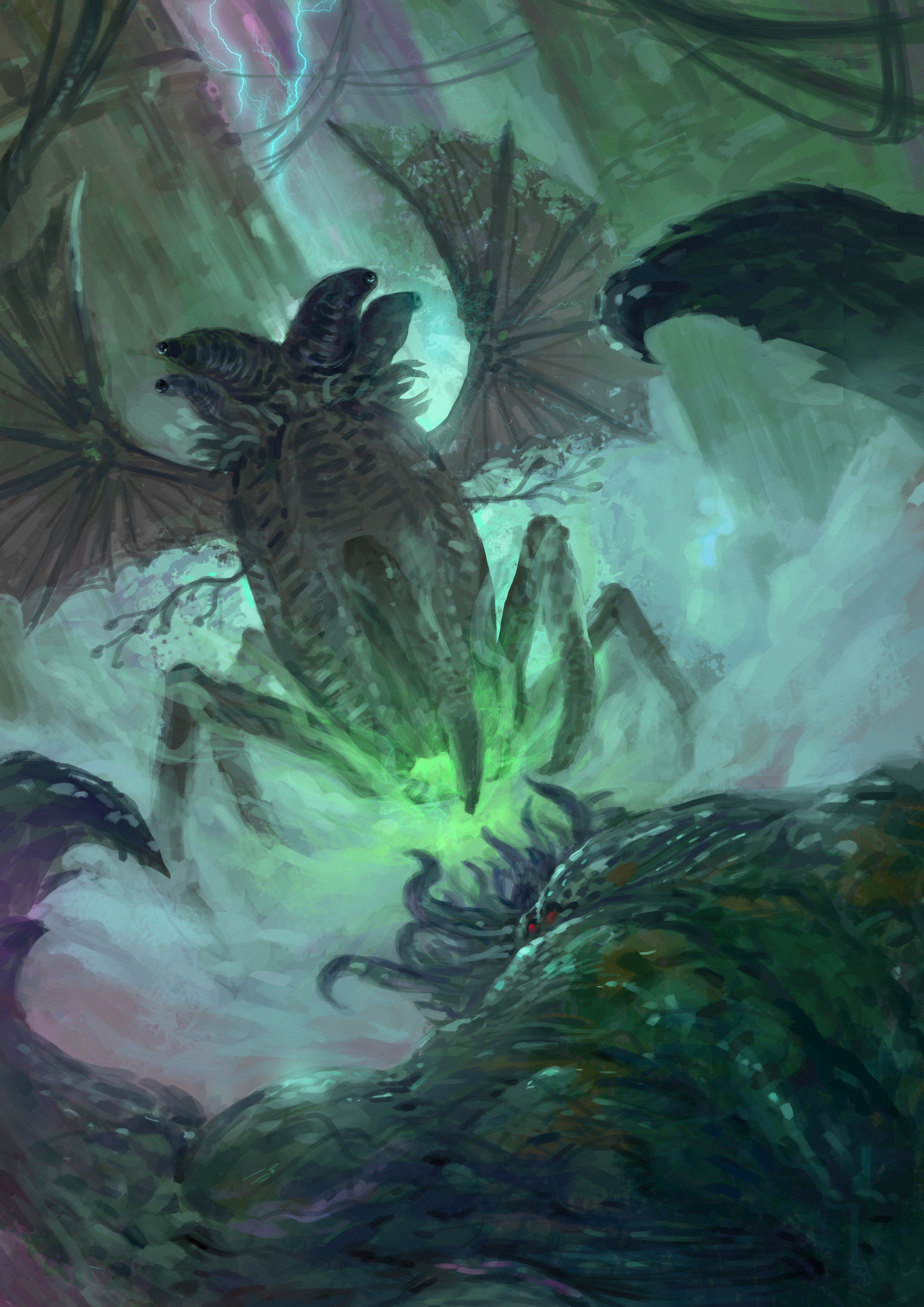 ArtStation - elder thing VS star spawn