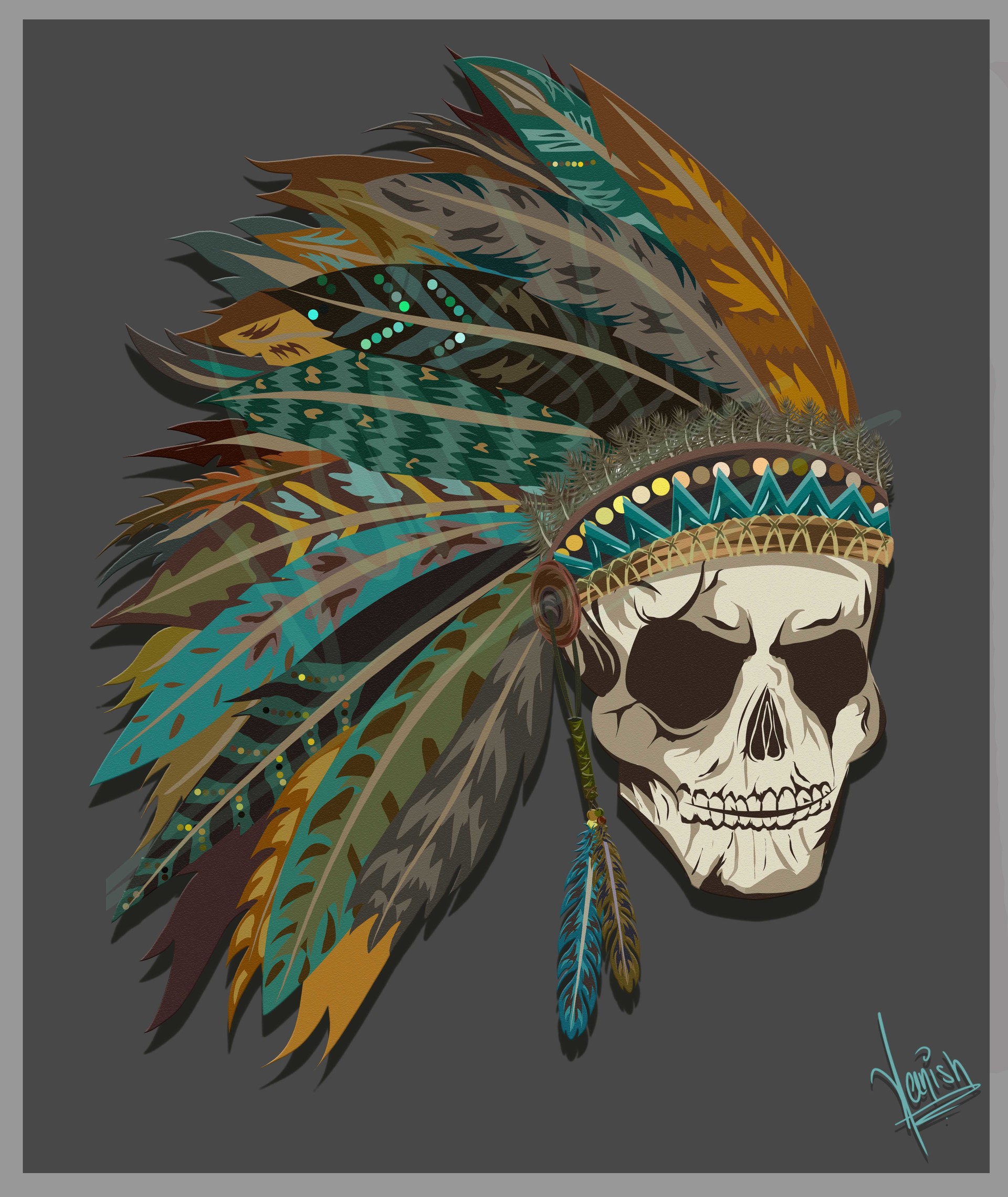 ArtStation - Calavera con penacho