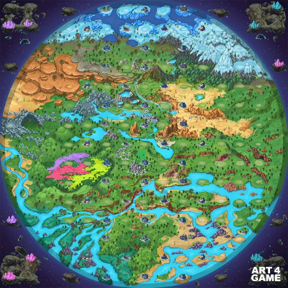 Art4 Game - Space Wars - Planet Map