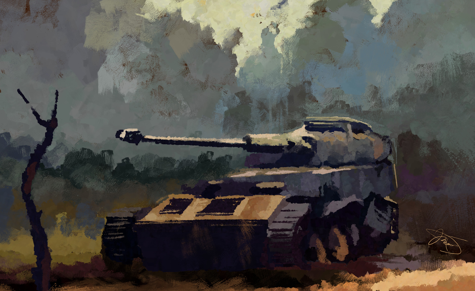 ArtStation - Tank and the Dead Tree