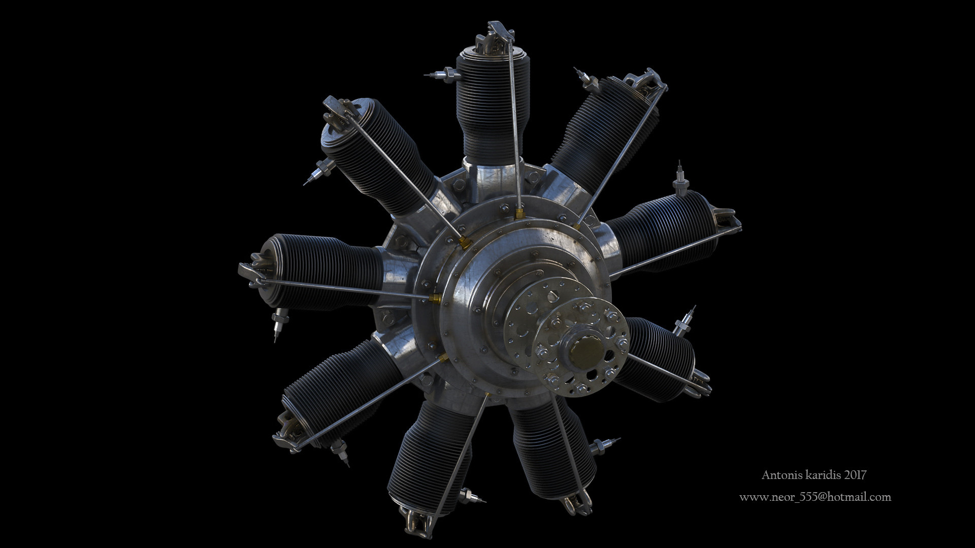 ArtStation - Gnome Monosoupape Rotary Engine