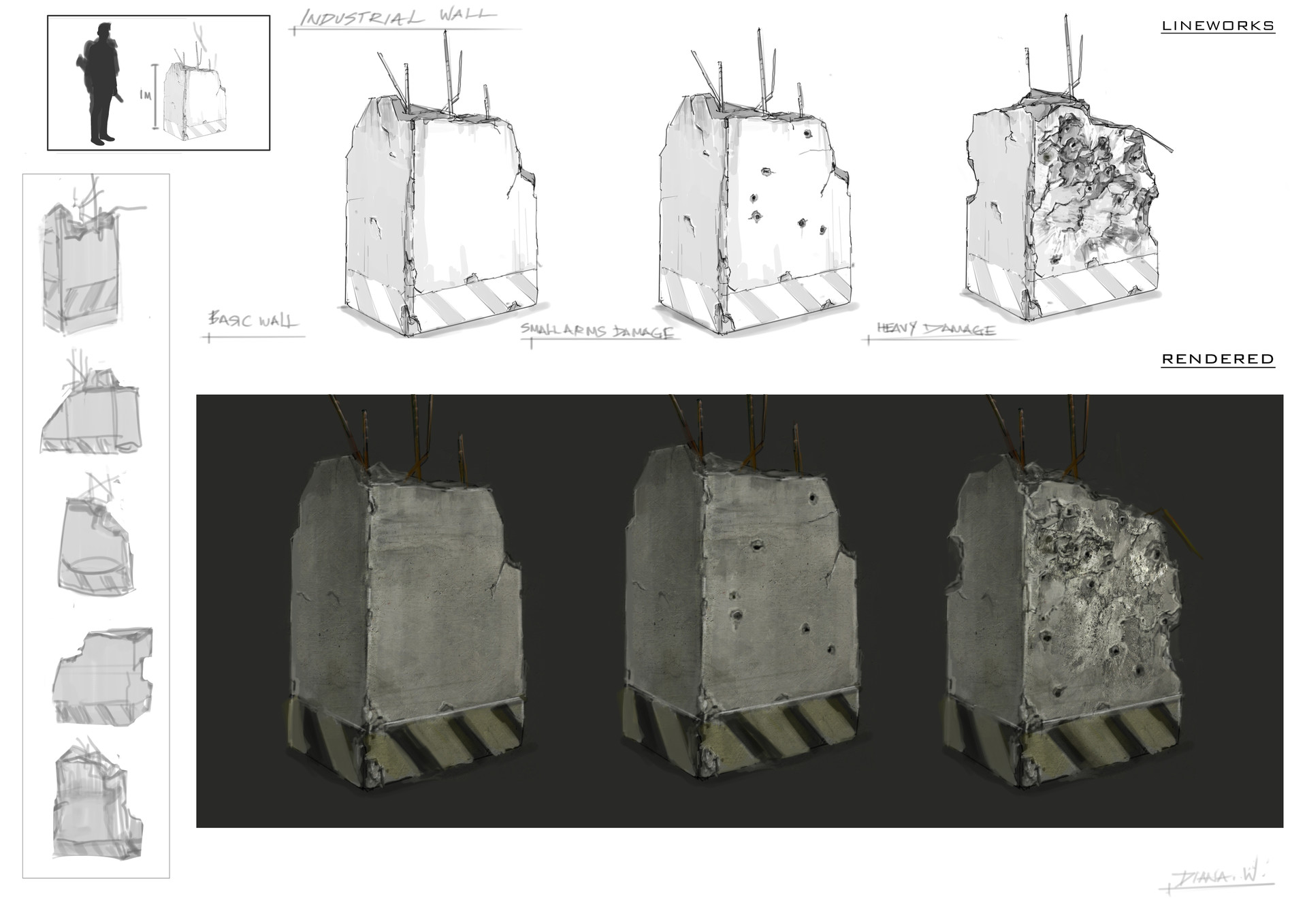ArtStation - Damaged wall