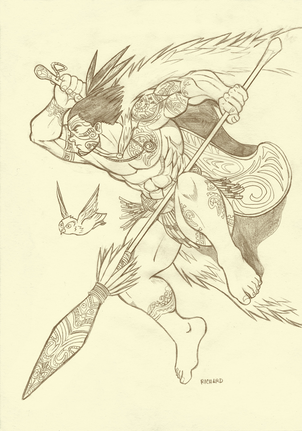 Maori Warrior Drawings