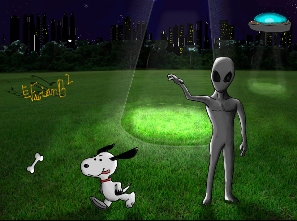 ArtStation - Alien petting snoopy