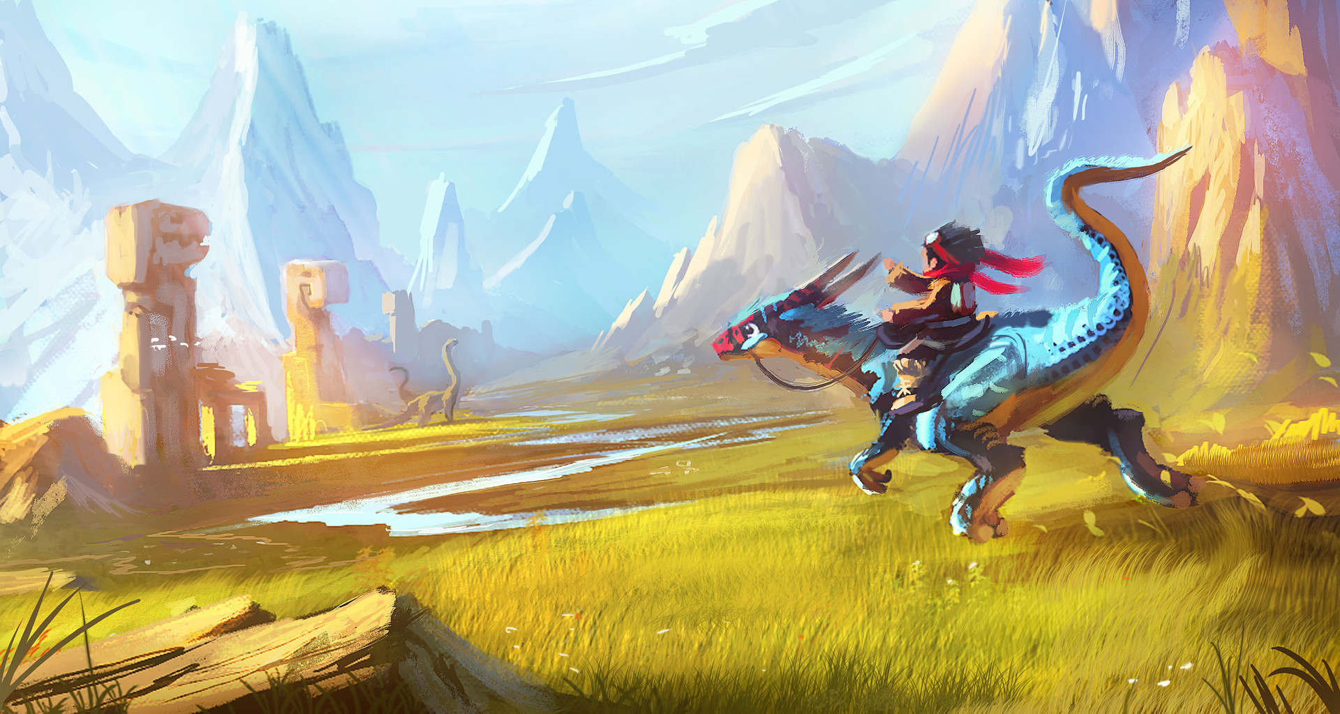 ArtStation - Dinodragon riding