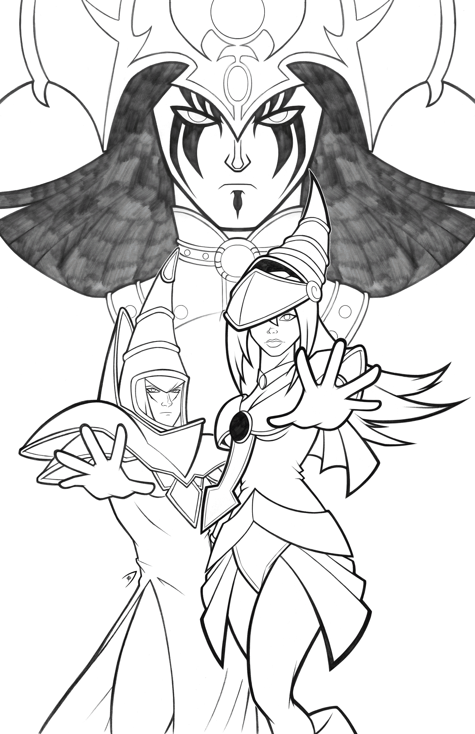 yu gi oh dark magician coloring page