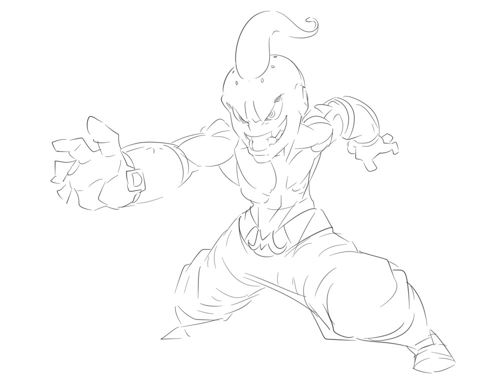 dragon ball z coloring pages kid buu