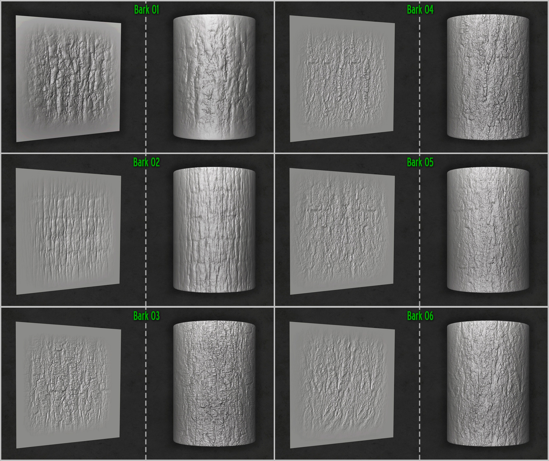 Fredo Gutierrez - Zbrush Alpha Pack - Wood & Bark (Full Pack)