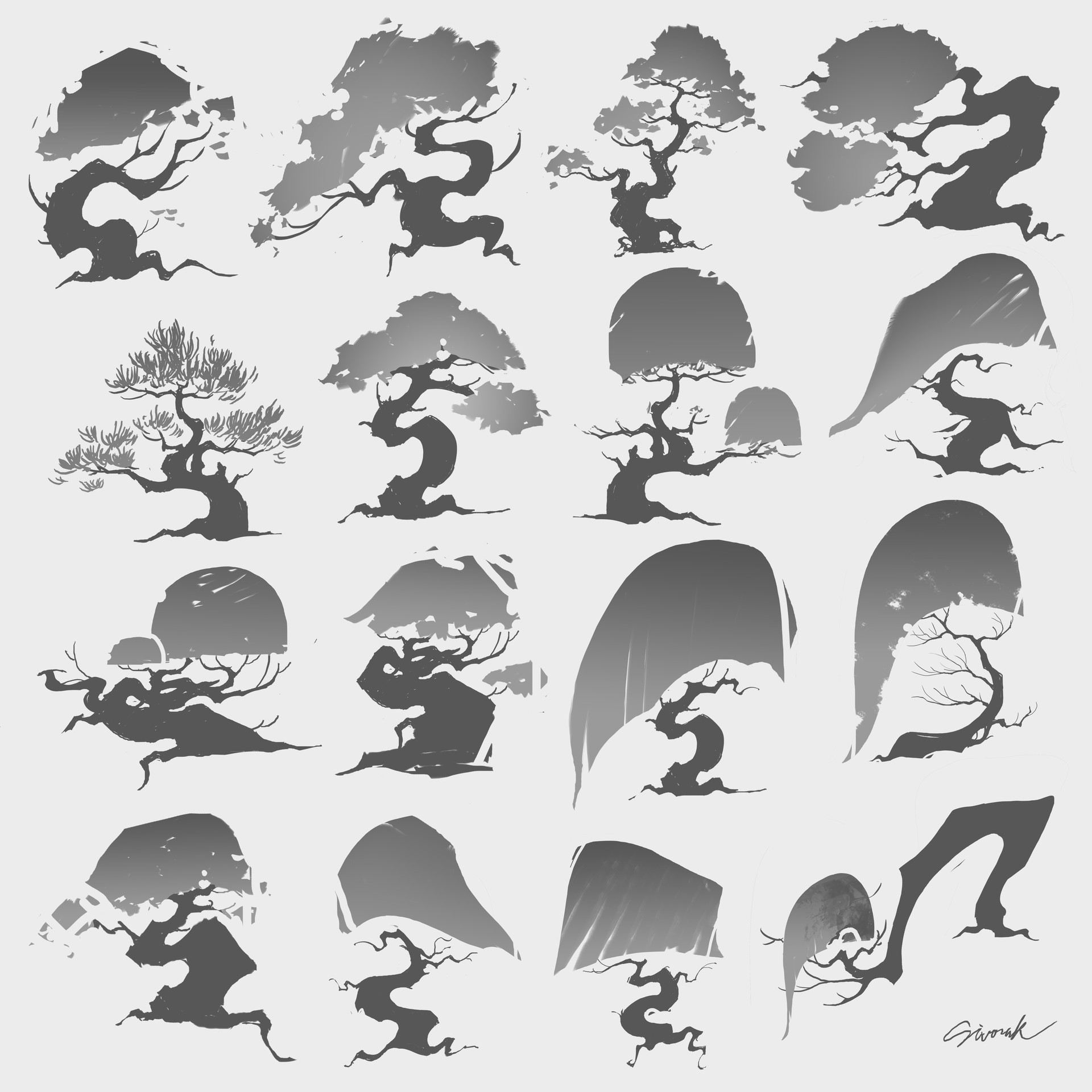 ArtStation - Tree/Shape Studies