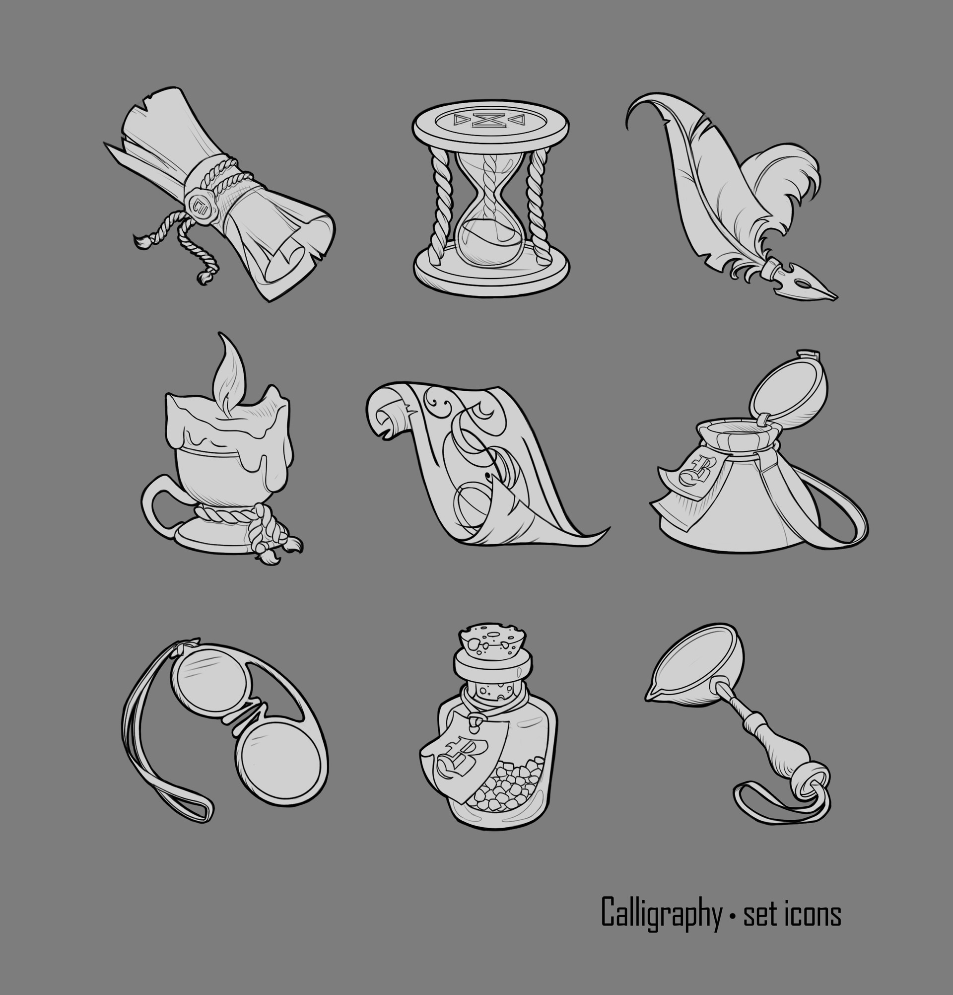 ArtStation - calligraphy | set icons