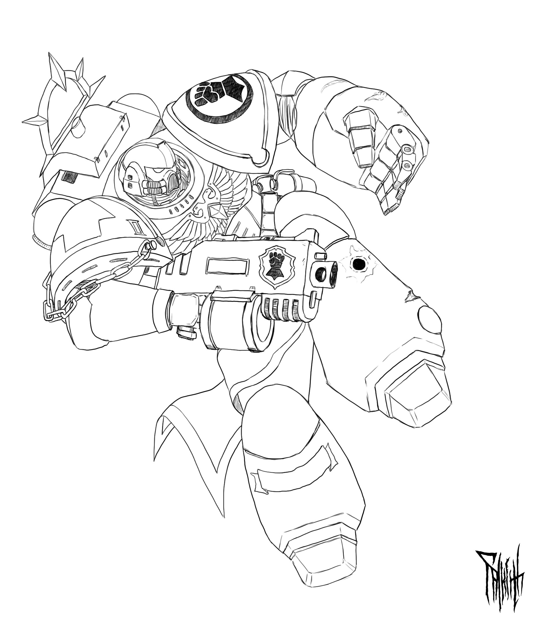 warhammer space marine coloring pages