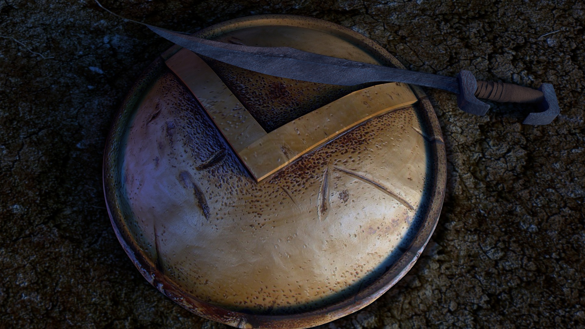 ArtStation - leonidas's shield, Luis Ortega