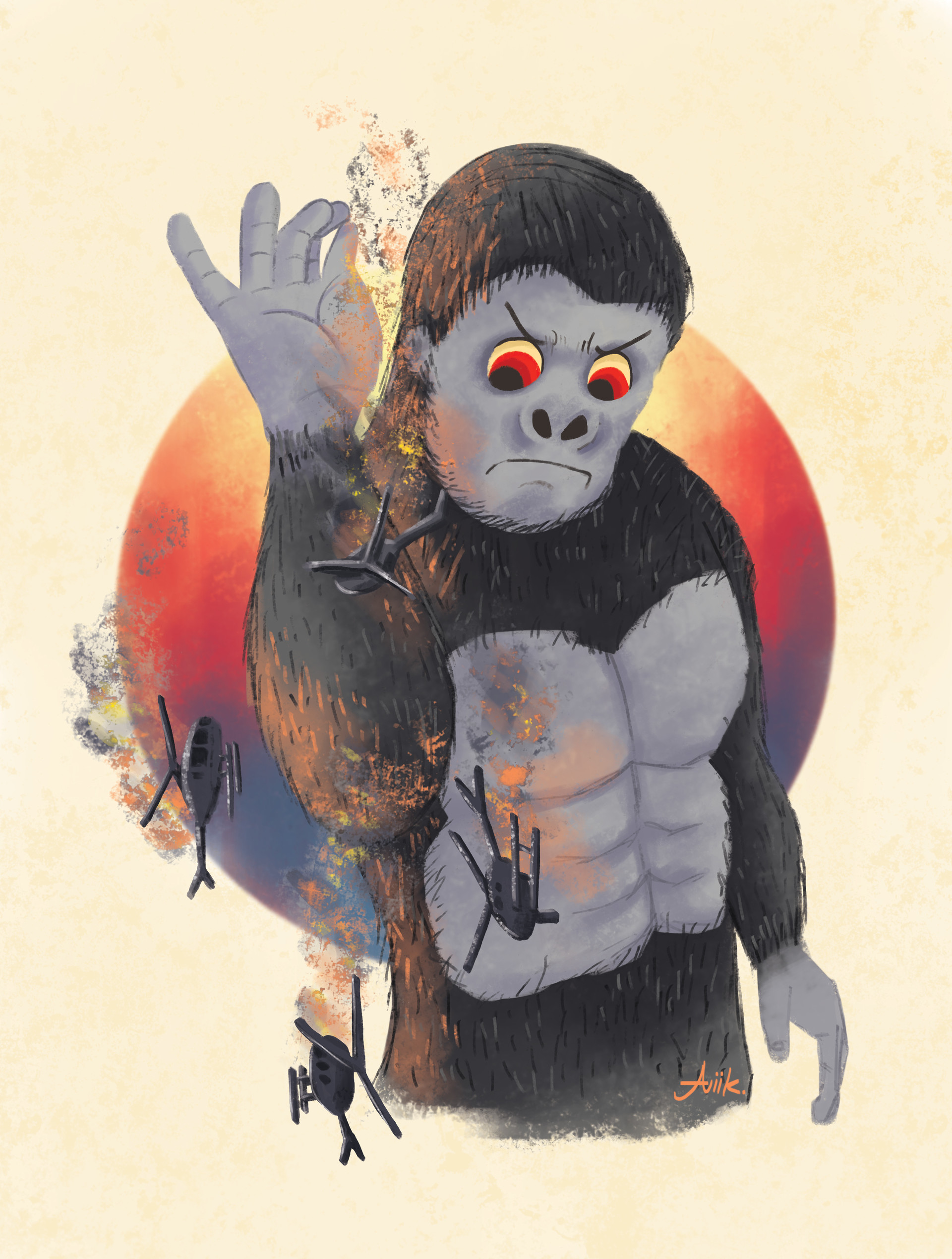 how to draw king kong skull island