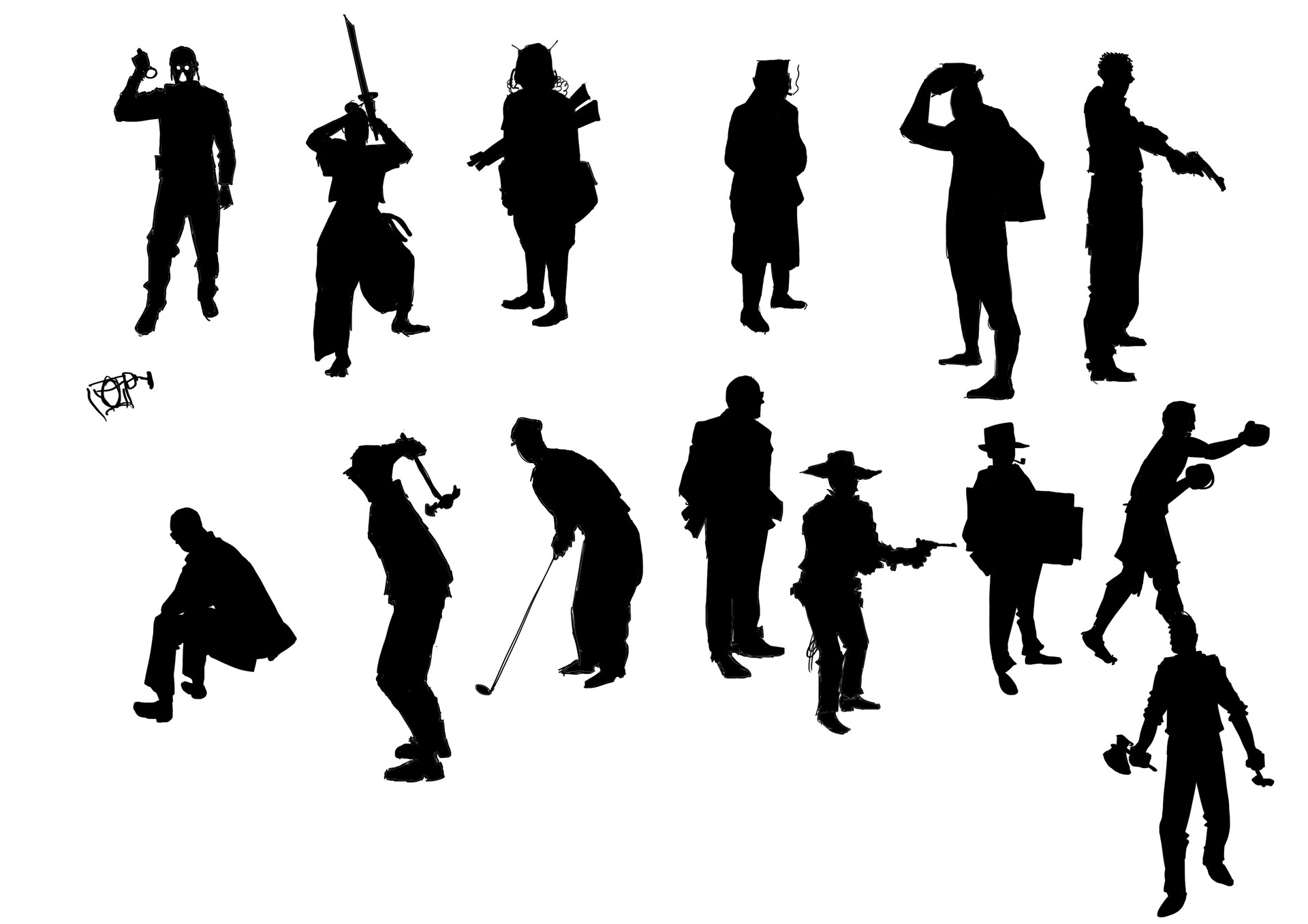 ArtStation - Chara design researches using silhouettes