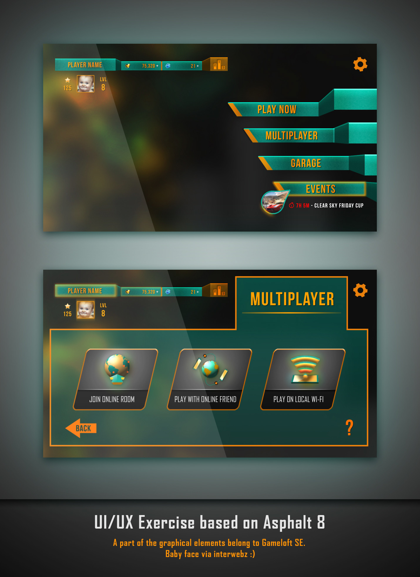 ArtStation - UI/UX - Asphalt 8 Exercise