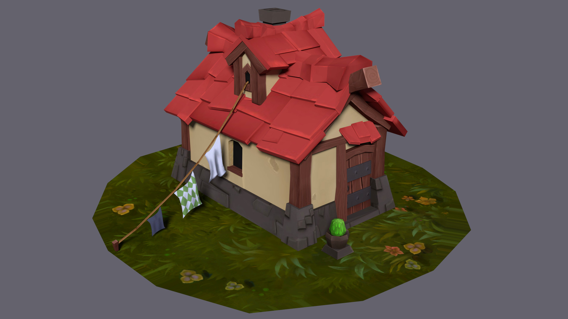 Malgarmos . - Low poly village house