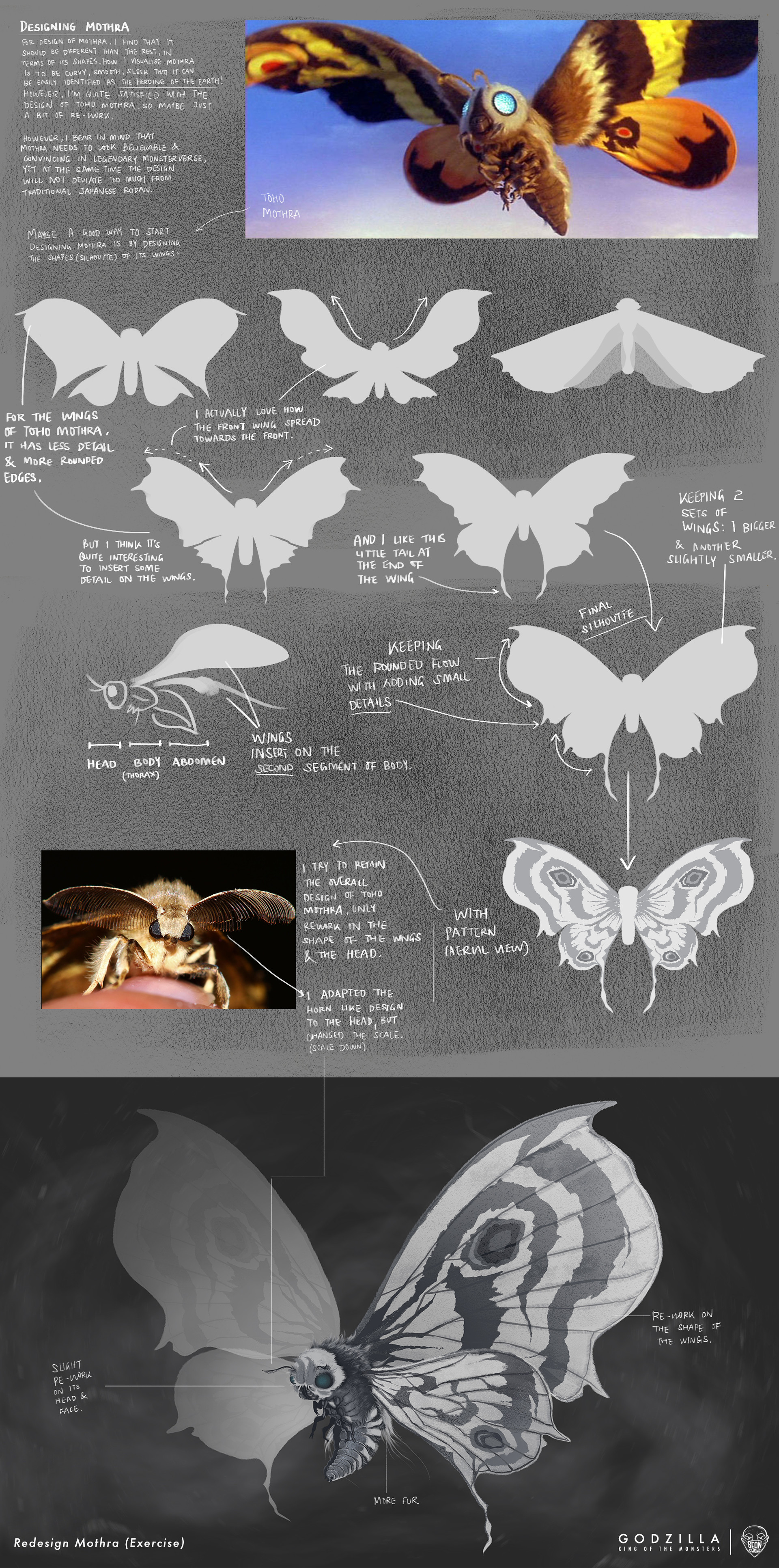 Sean Chong - Re-design King Ghidorah, Mothra & Rodan