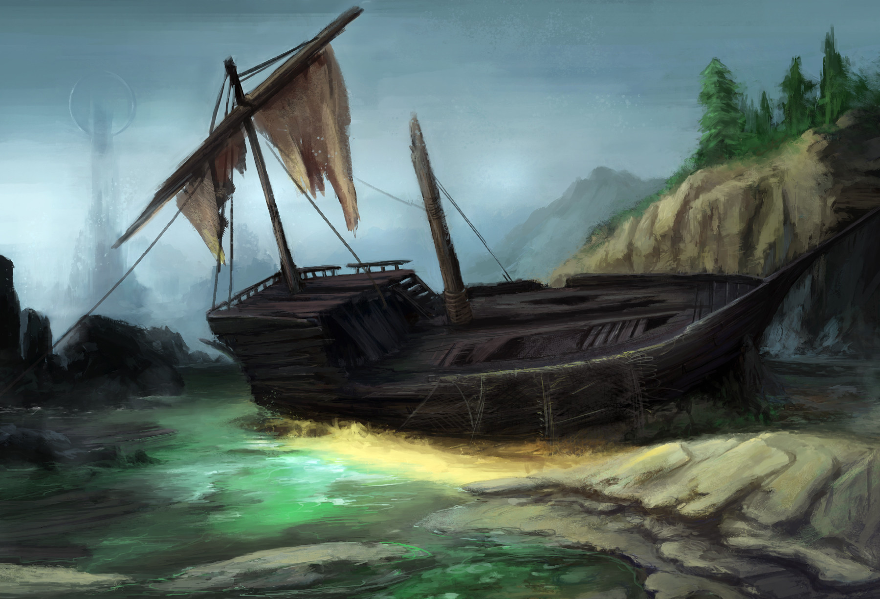 ArtStation - Broken fishing boat