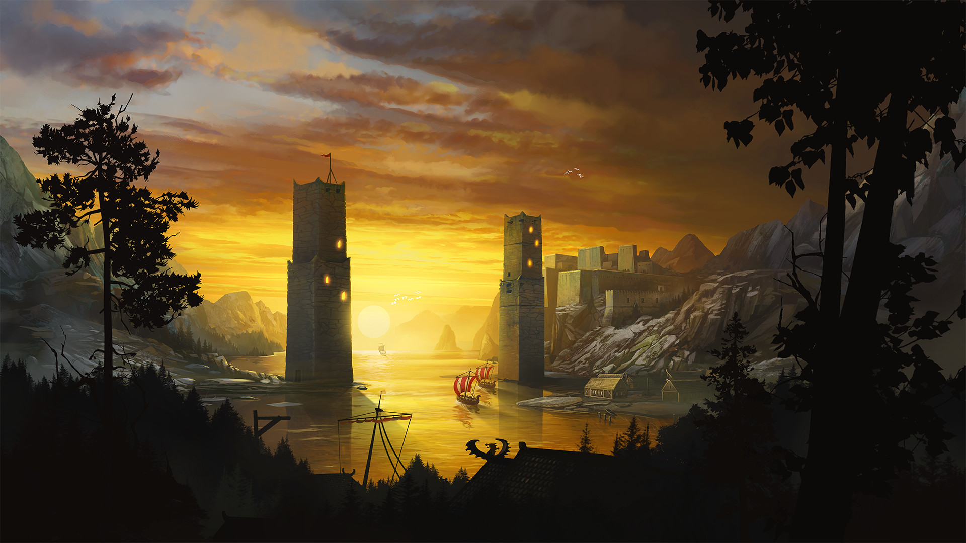 sunset ps4 wallpaper