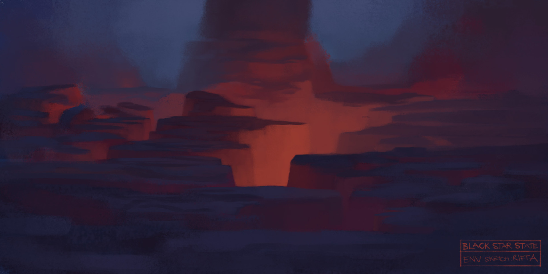 ArtStation - Rift Environment Sketch, Night-time.