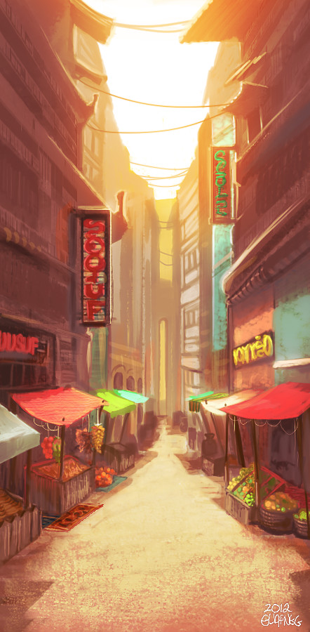ArtStation - market alley