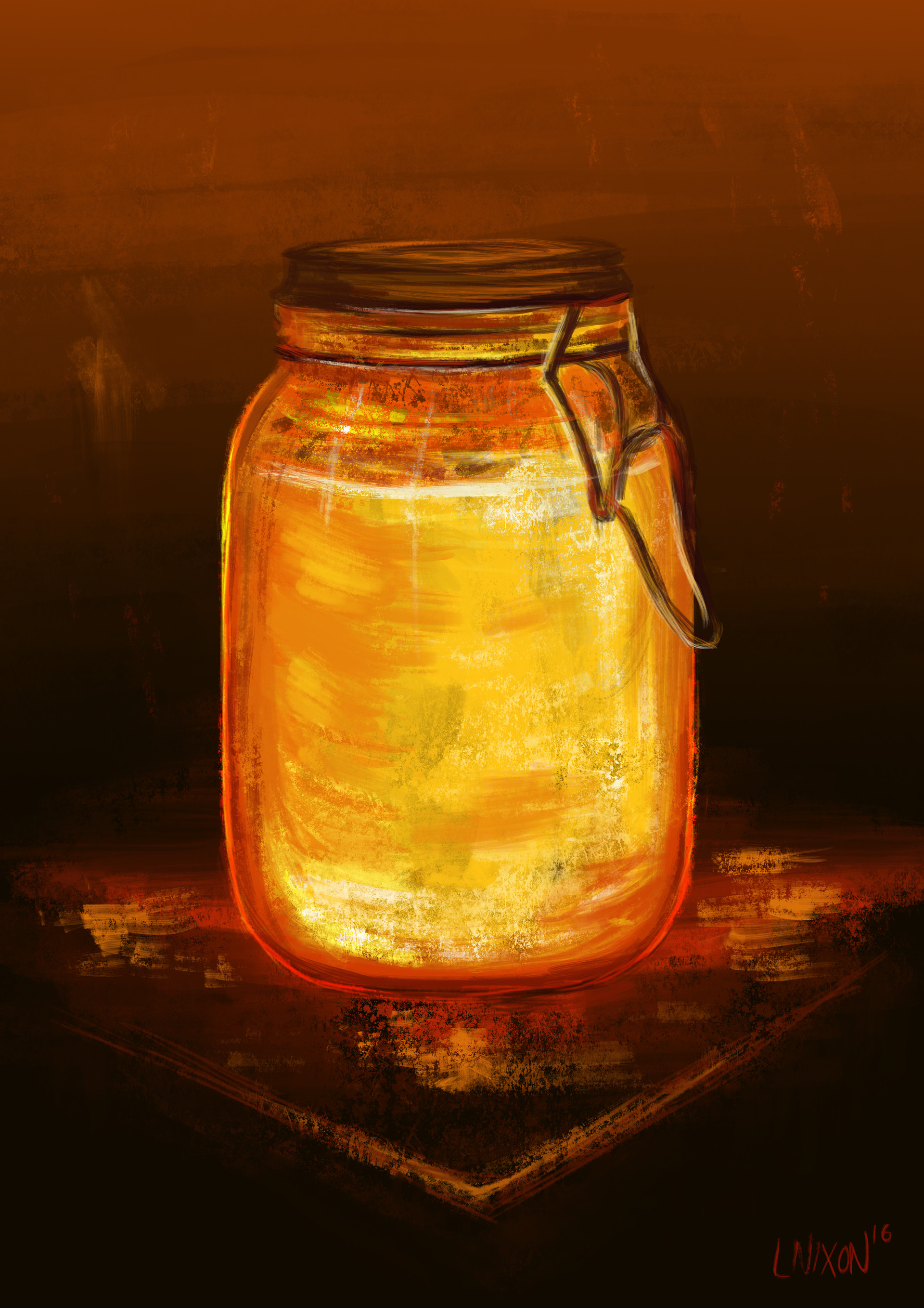 glowing jar