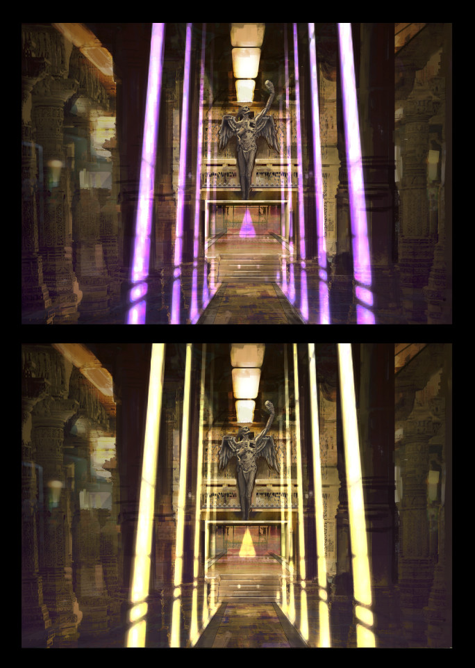 ArtStation - Neo-aztec cyberpunk police office.