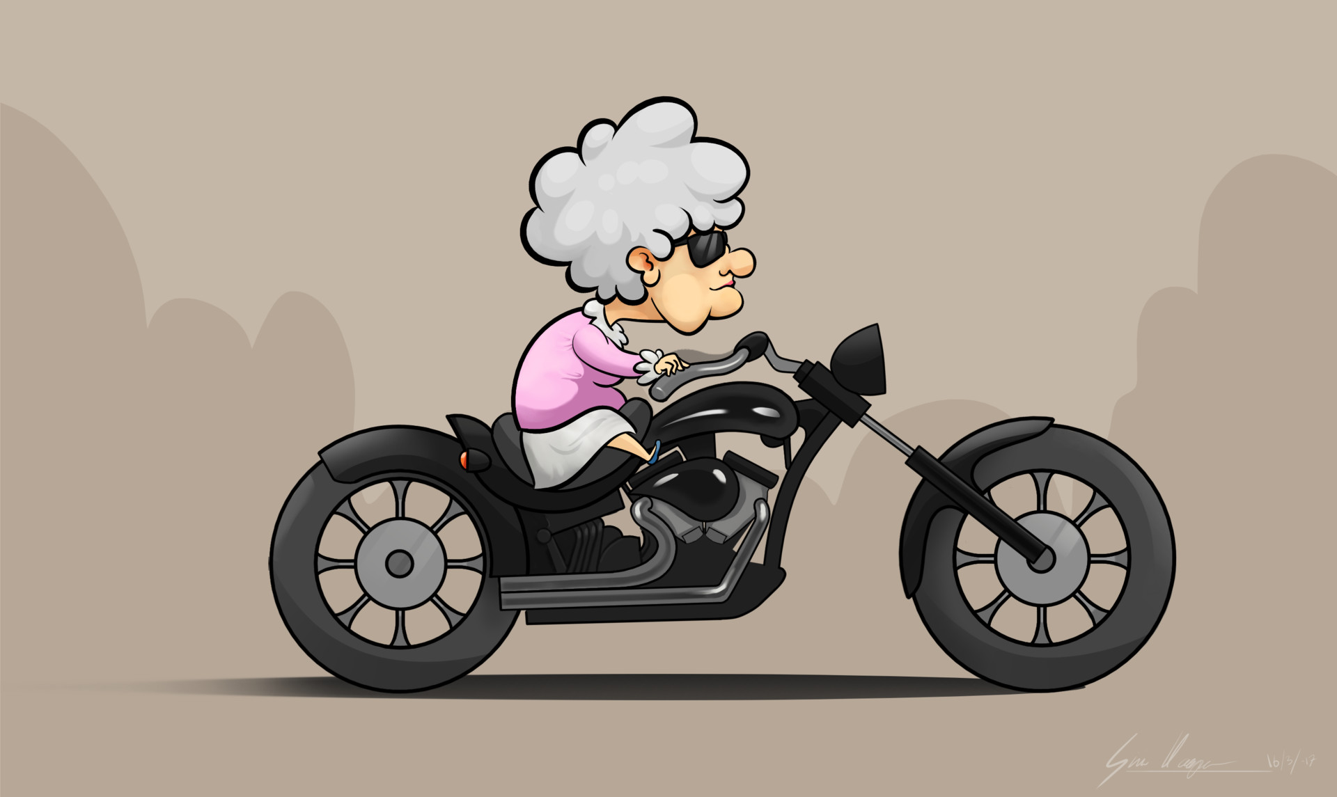 ArtStation - Grandma On The Road
