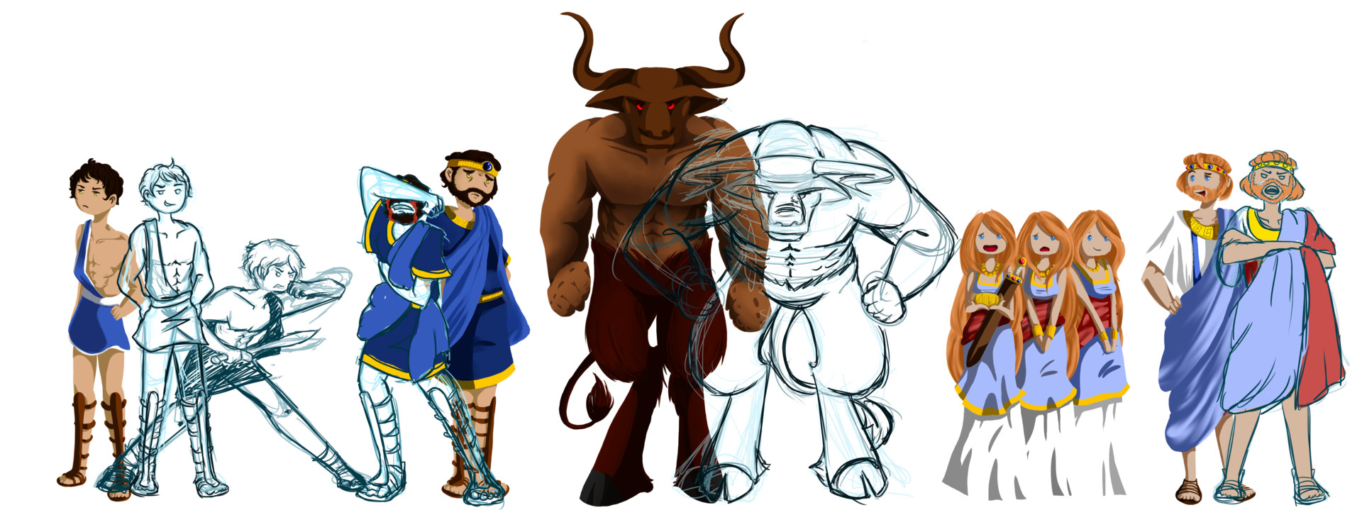 Theseus And The Minotaur Cartoon