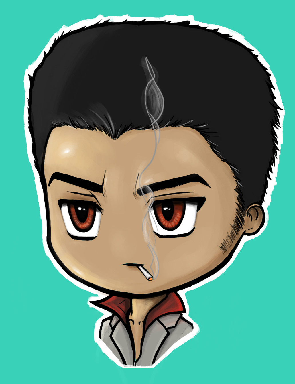 ArtStation - Yakuza Kiryu and Majima chibi heads