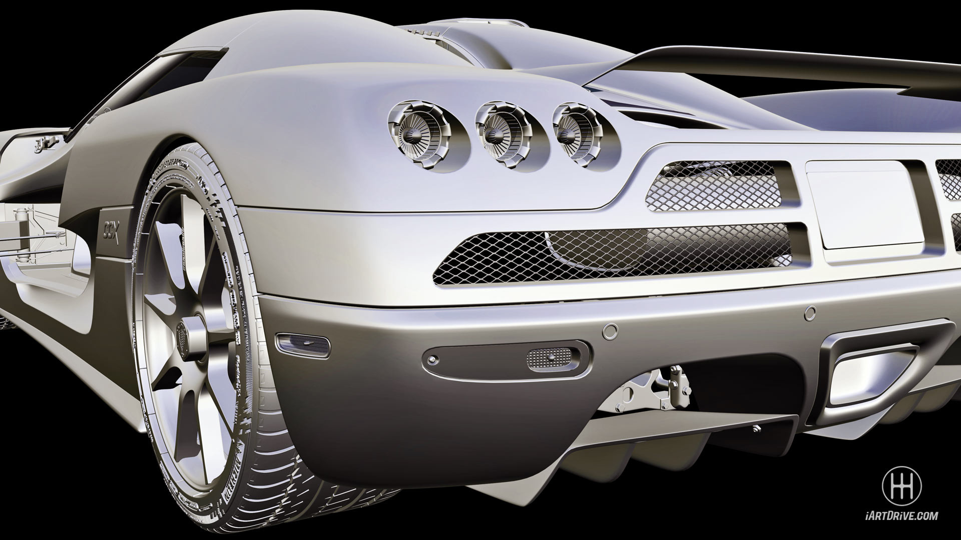 Gleb Zhilevich - Koenigsegg CCX - Wireframe and clay renders