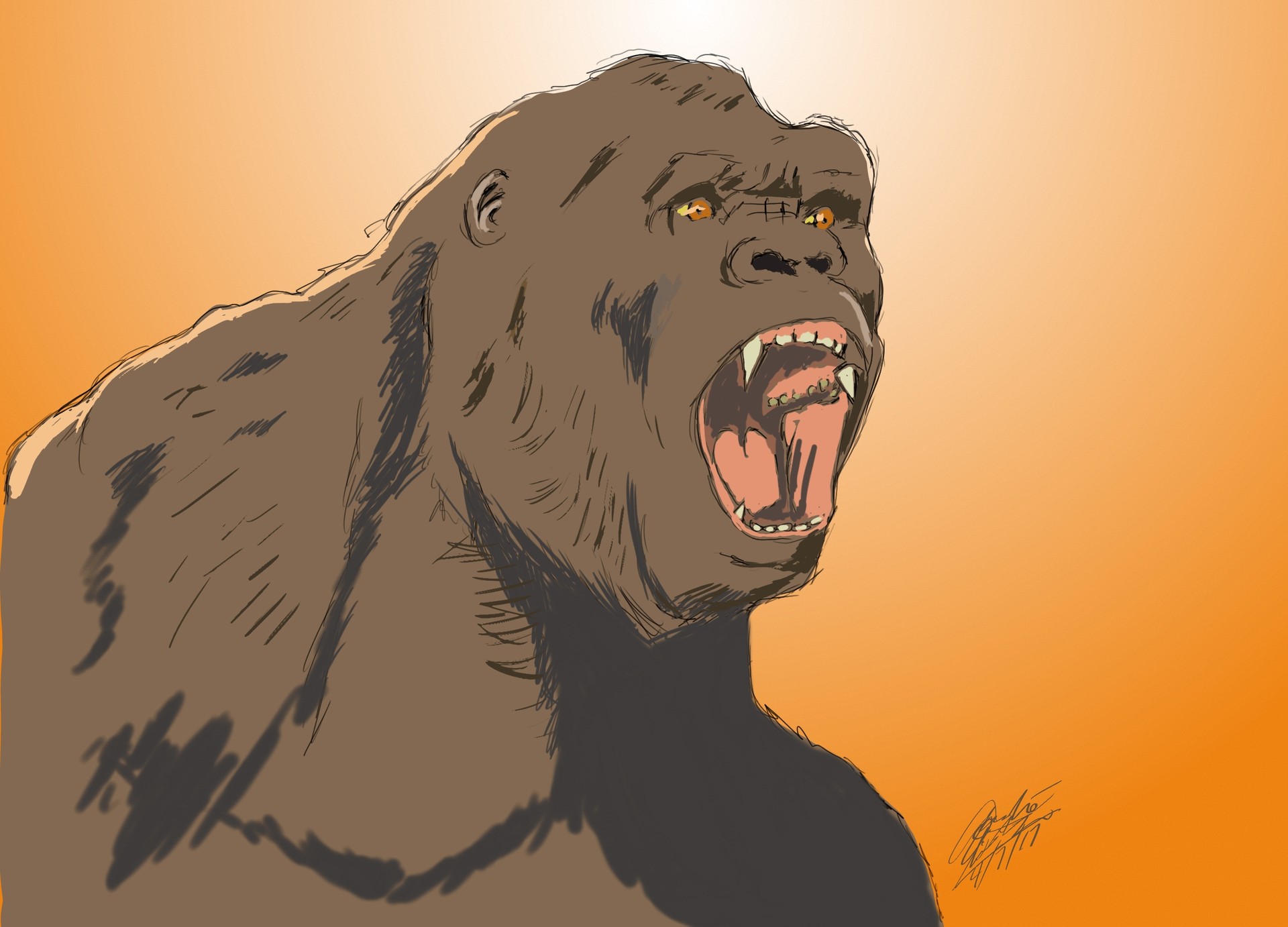 how to draw king kong skull island