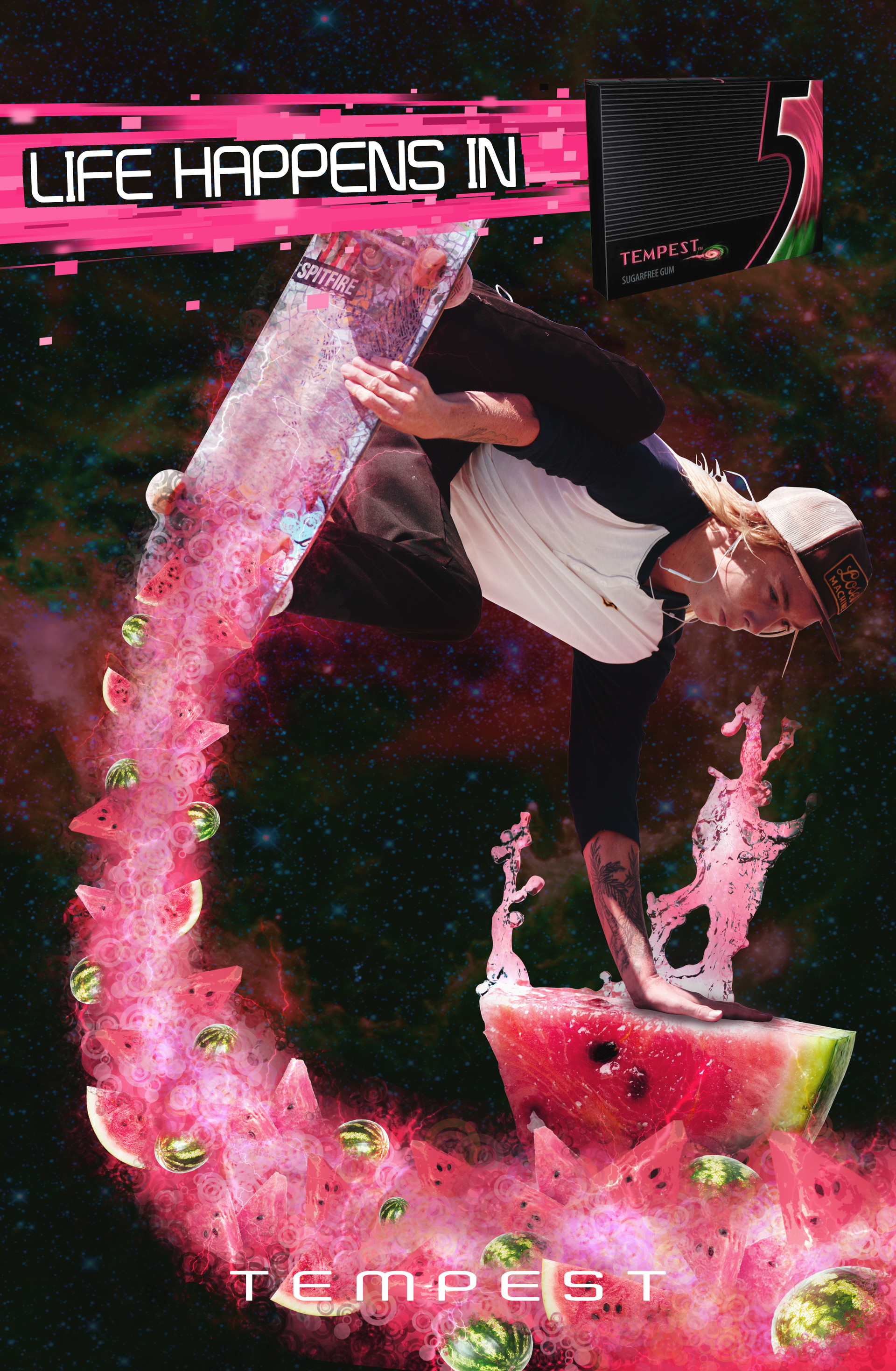 five gum advertisement