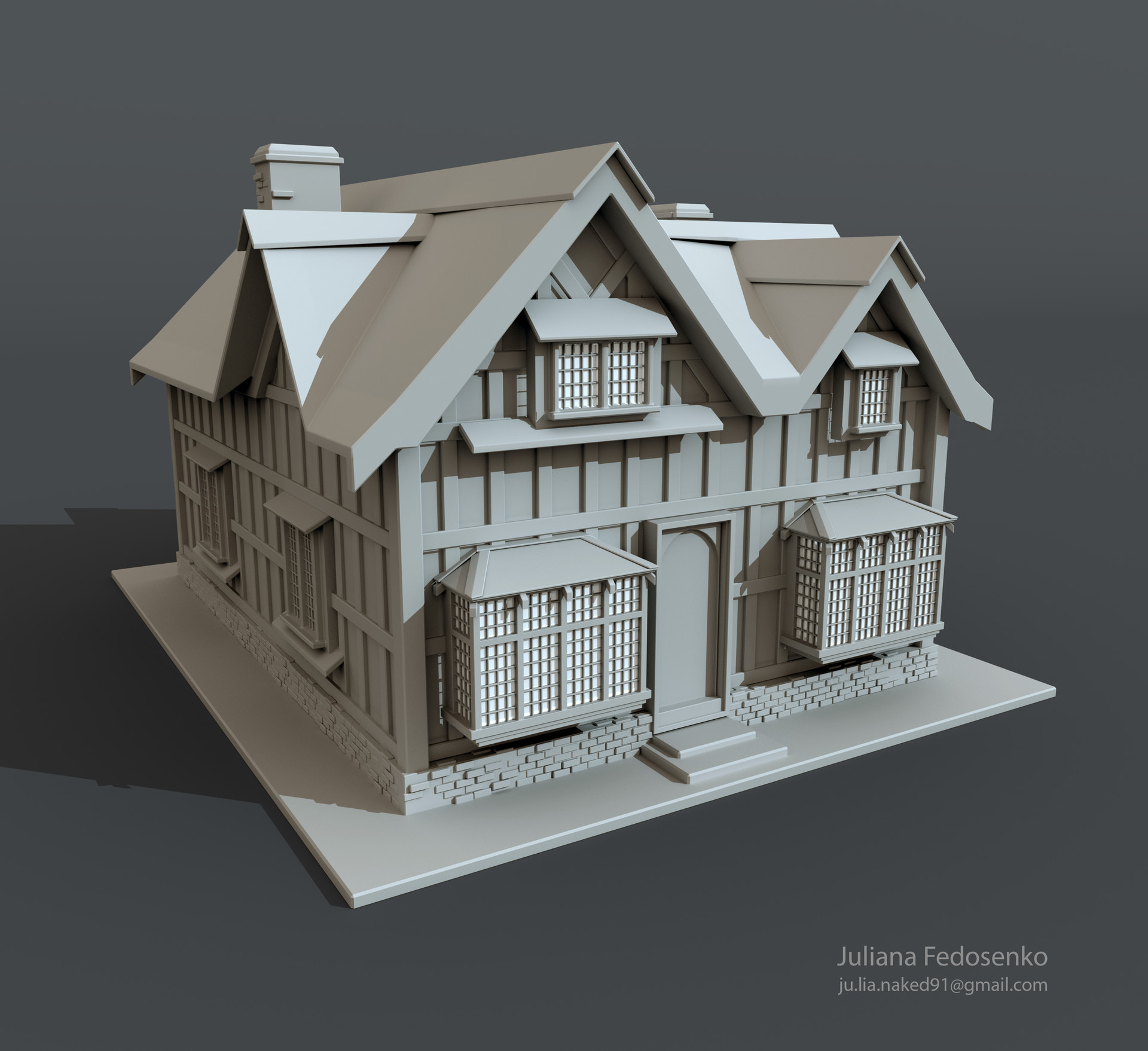 ArtStation - Timber framing house