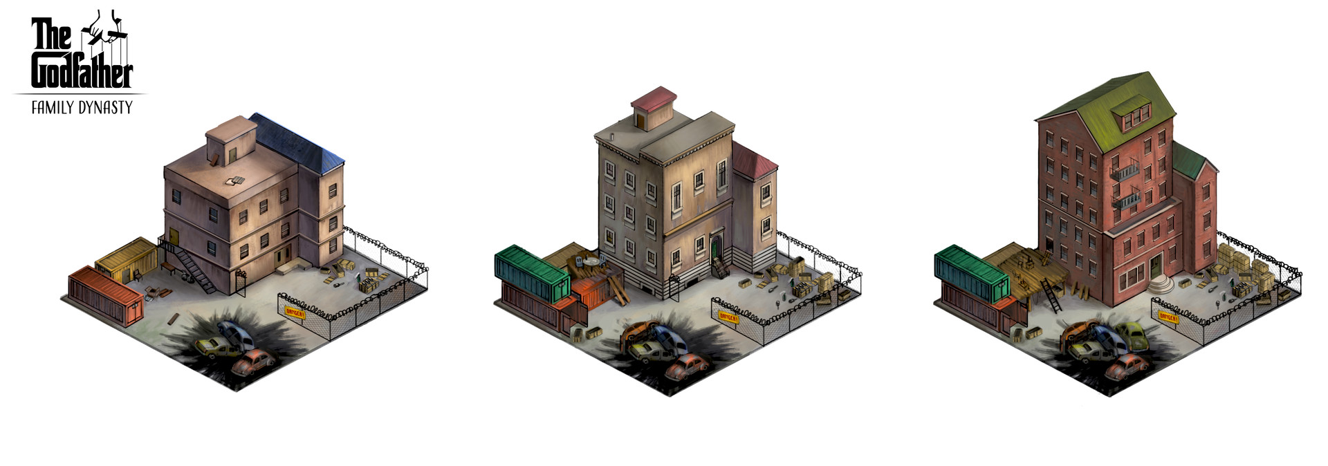 Zack Jones - Godfather: Family Dynasty Isometric Building Concepts