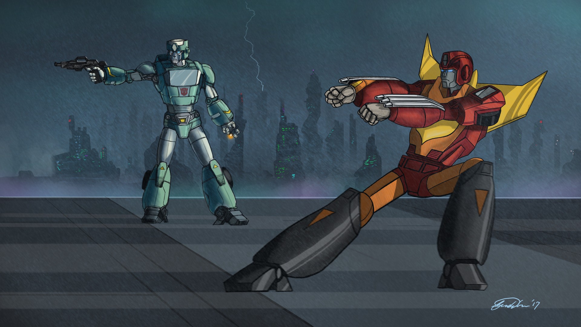 ArtStation - Hot Rod and Kup in Cybertron