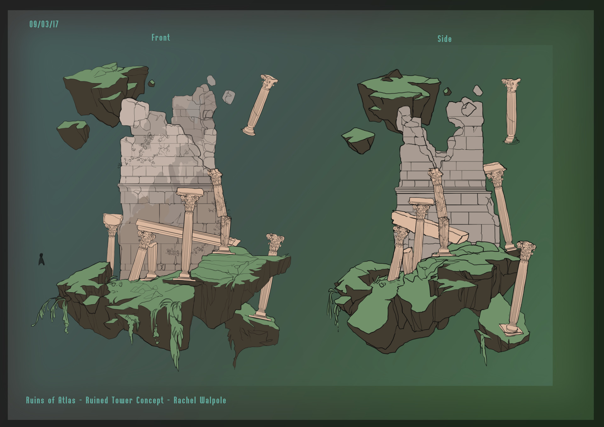 Rachel Walpole - Ruins of Atlas Concept Work